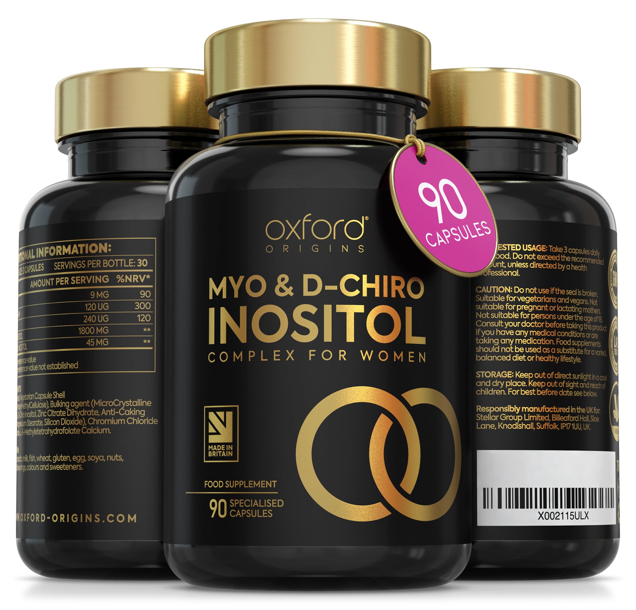 Myo-Inositol PCOS Supplement for Women with Myo & D-Chiro Inositol and ...